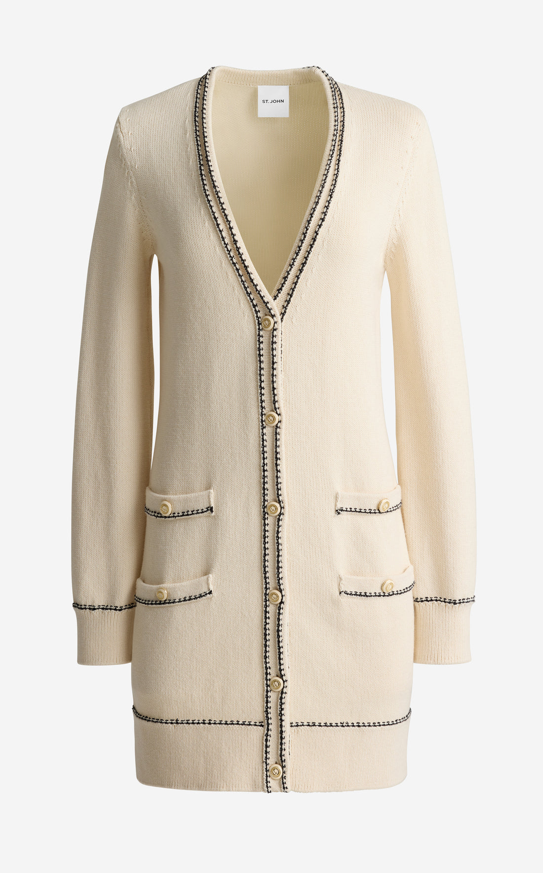 Chantal Cardigan in Brisé Cotton Knit | St. John Knits