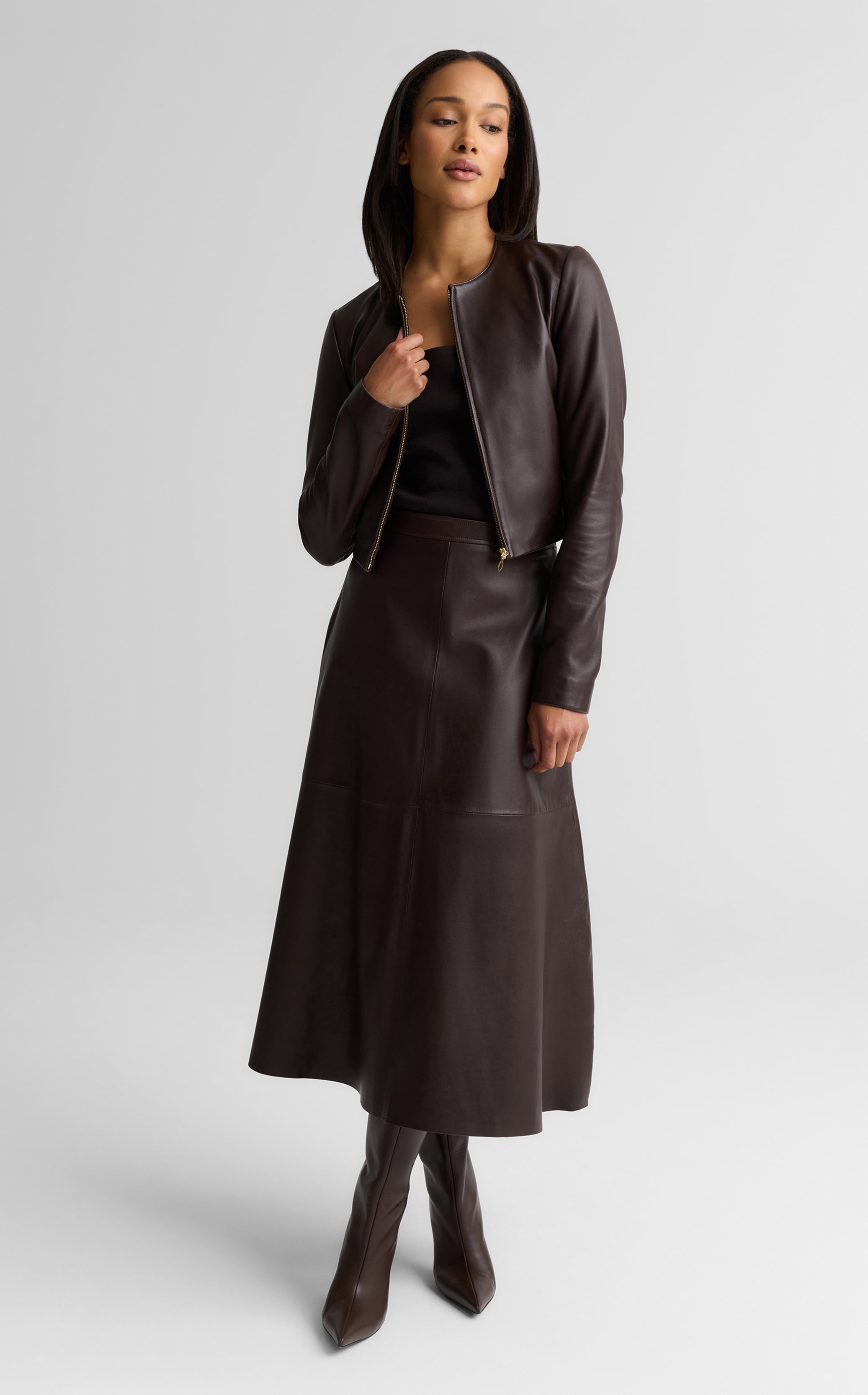 Clarissa Jacket In Nappa Leather – St. John Knits