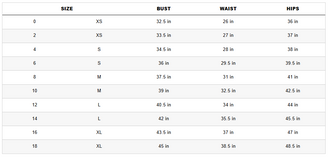 General Body Size Guide | St. John Knits