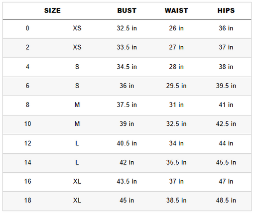 General Body Size Guide | St. John Knits