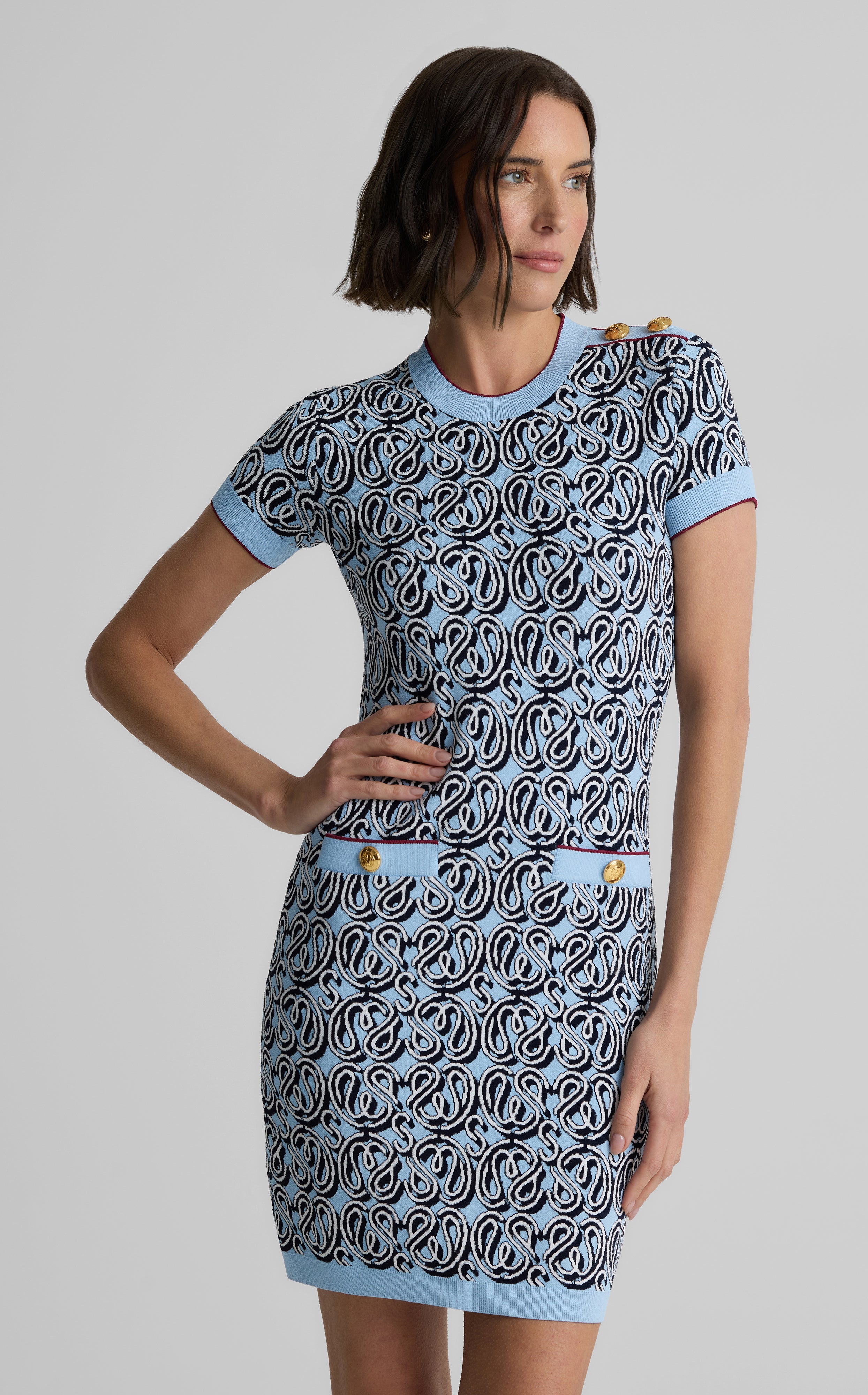 Bekah Dress in St. John x Malbon Logo Knit – St. John Knits