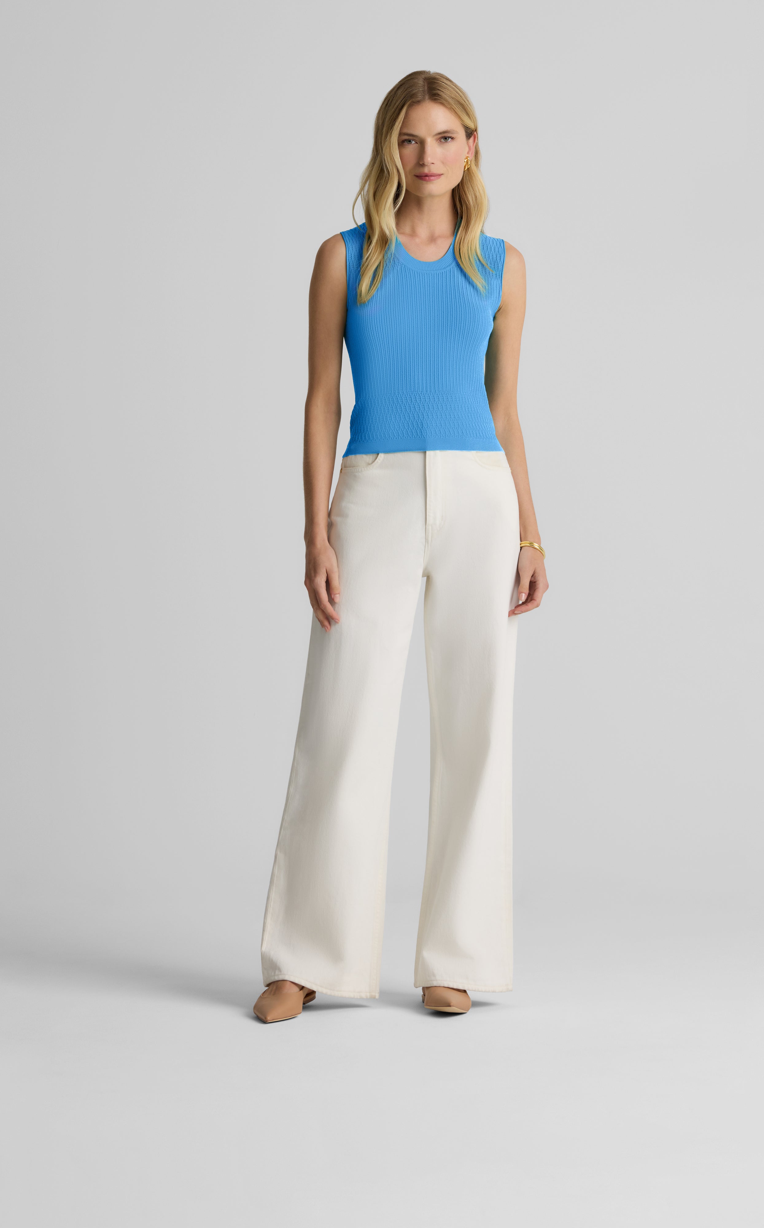 Wren Shell in Fine Mixed Rib Knit – St. John Knits