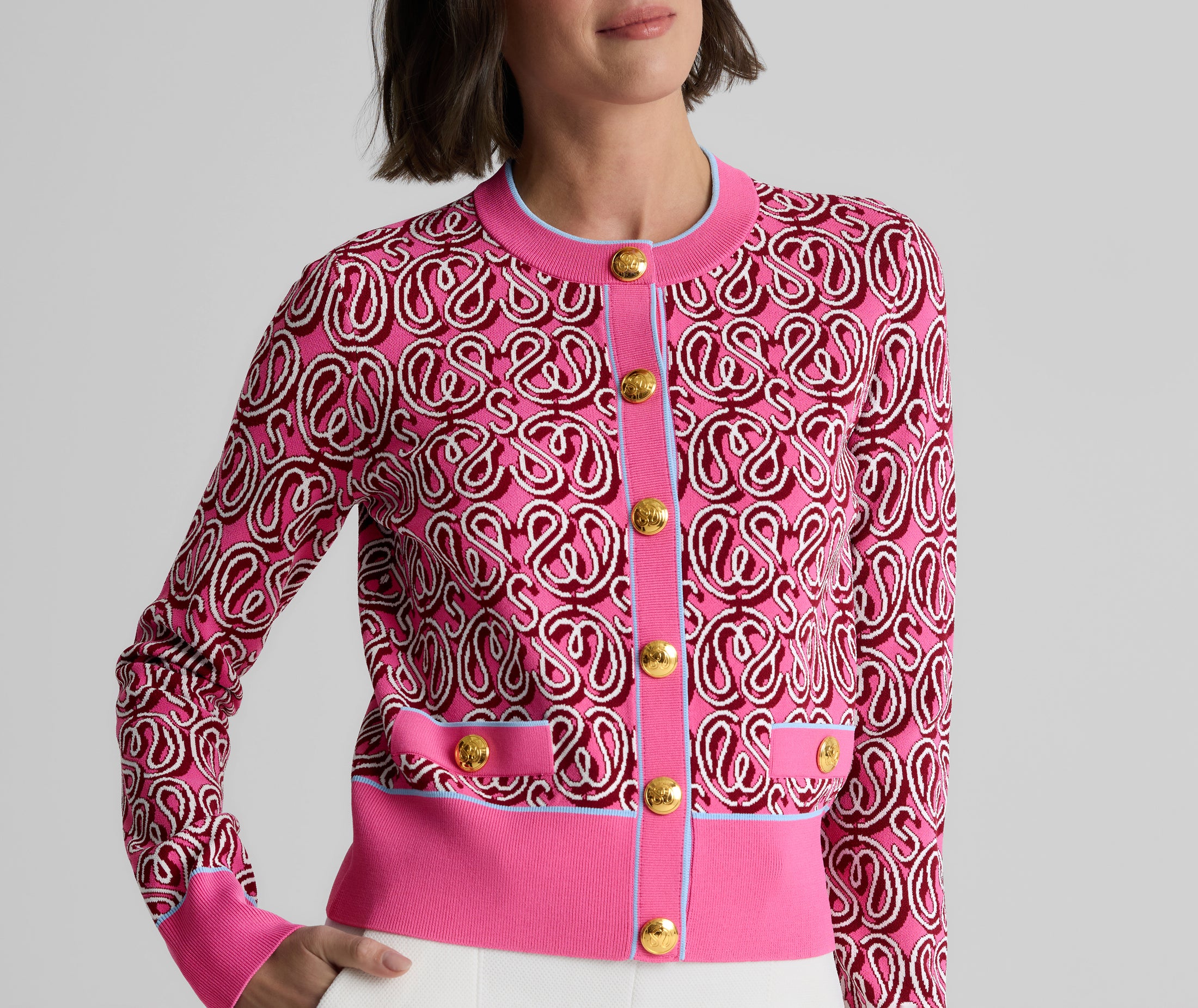 Rosie Sweater in St. John x Malbon Logo Knit – St. John Knits