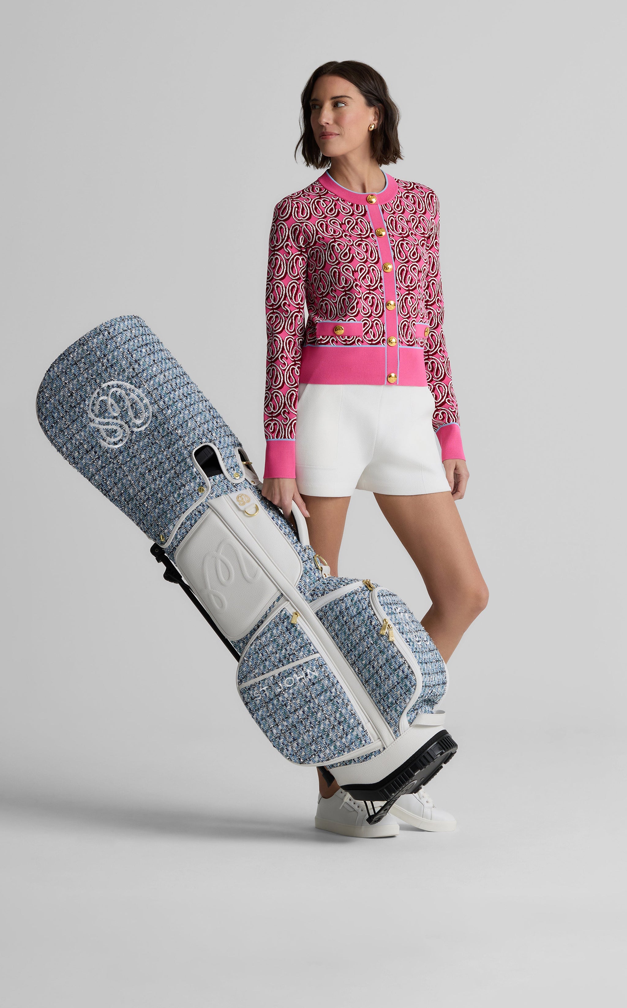 Rosie Sweater in St. John x Malbon Logo Knit – St. John Knits