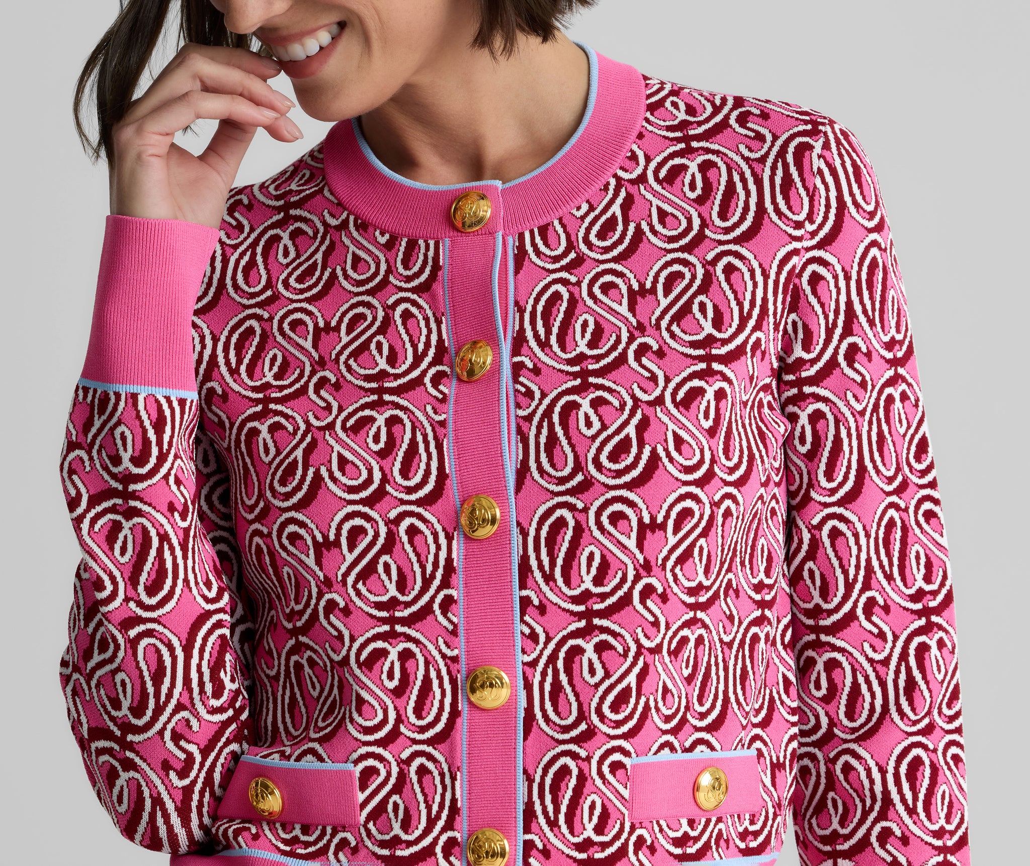 Rosie Sweater in St. John x Malbon Logo Knit – St. John Knits