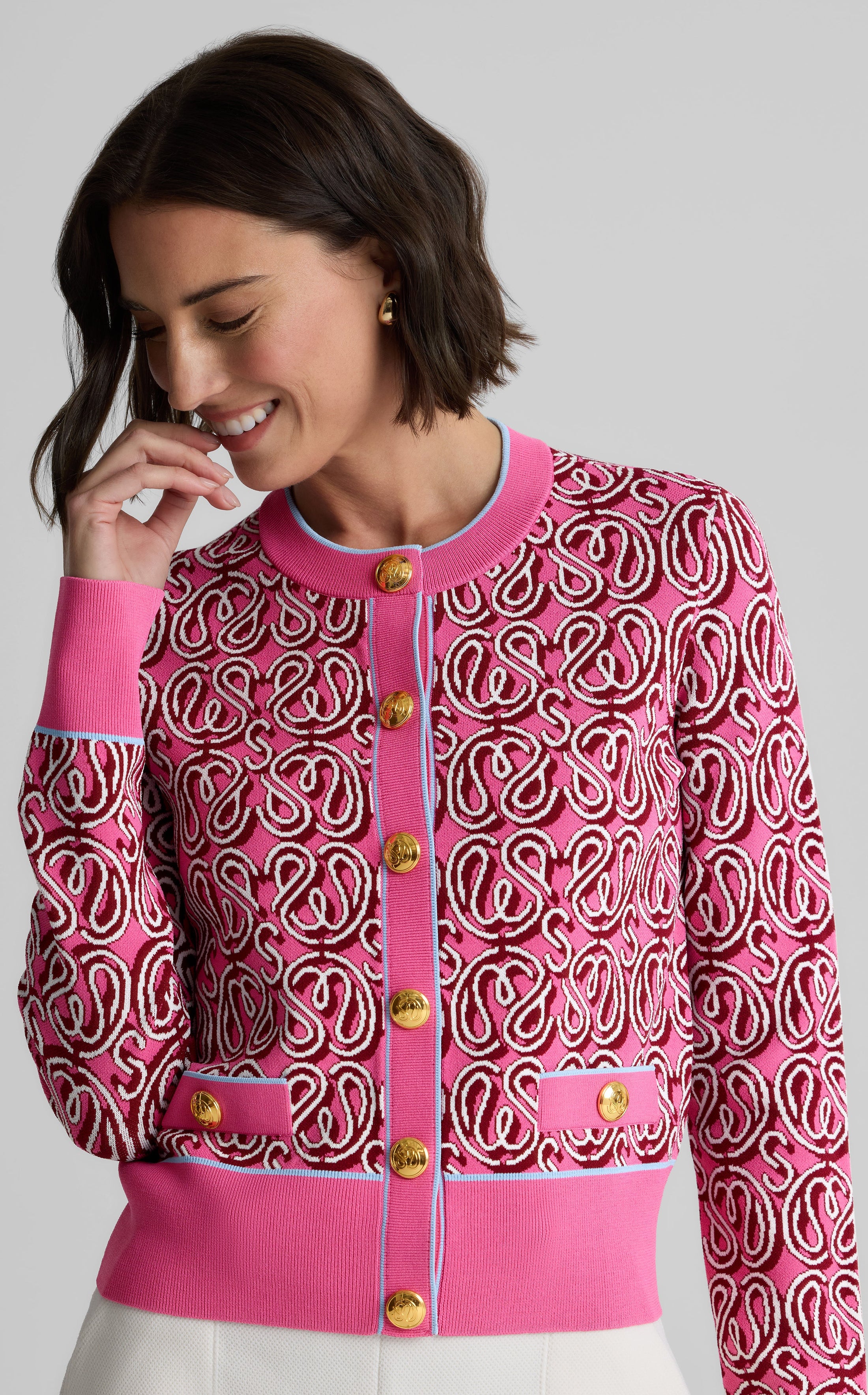 Rosie Sweater in St. John x Malbon Logo Knit – St. John Knits