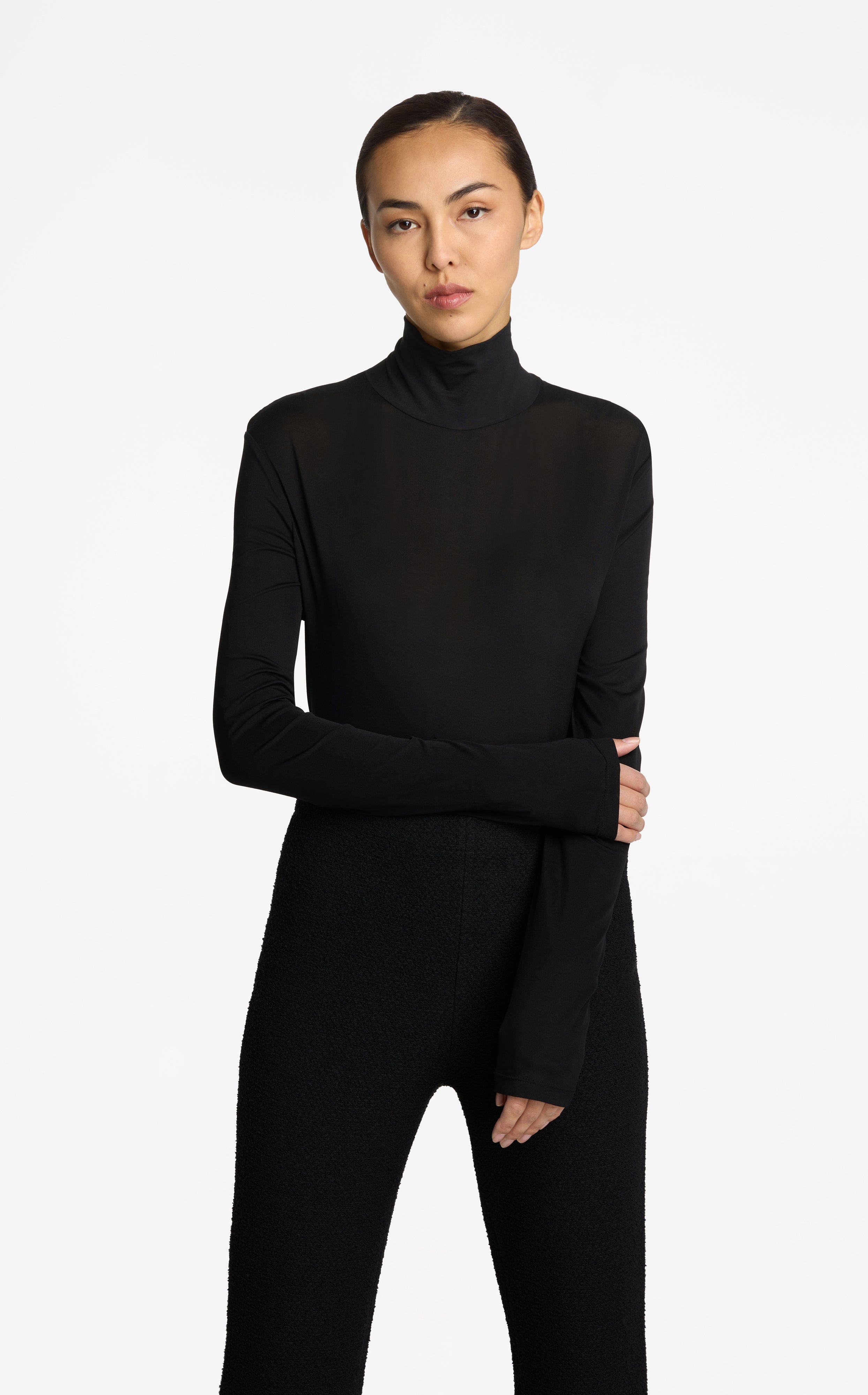 Long Sleeve T-Neck Shell – St. John Knits
